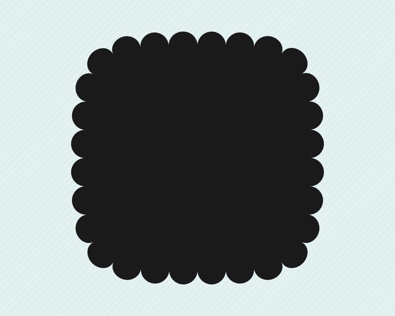 Scallop Edge Squircle Shape Silhouette Icons. Cut Svg, Eps, Dxf, Png and Jpg Files for Cricut ...