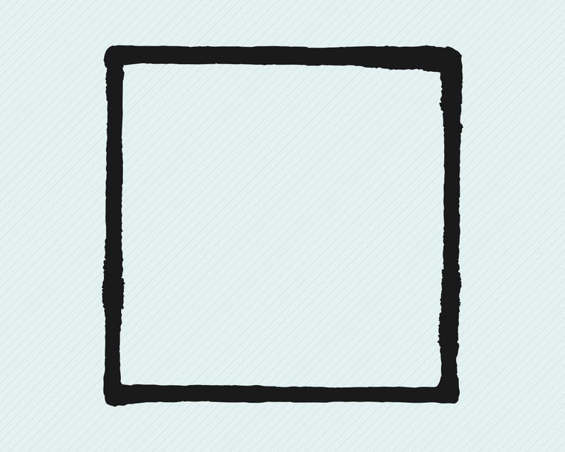 Square SVG Hand Drawn Border Frames SVG Distressed PNG Grunge Frame ...
