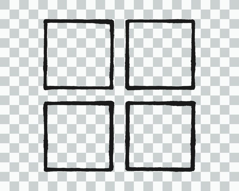 Square SVG Hand Drawn Border Frames SVG Distressed PNG Grunge Frame ...