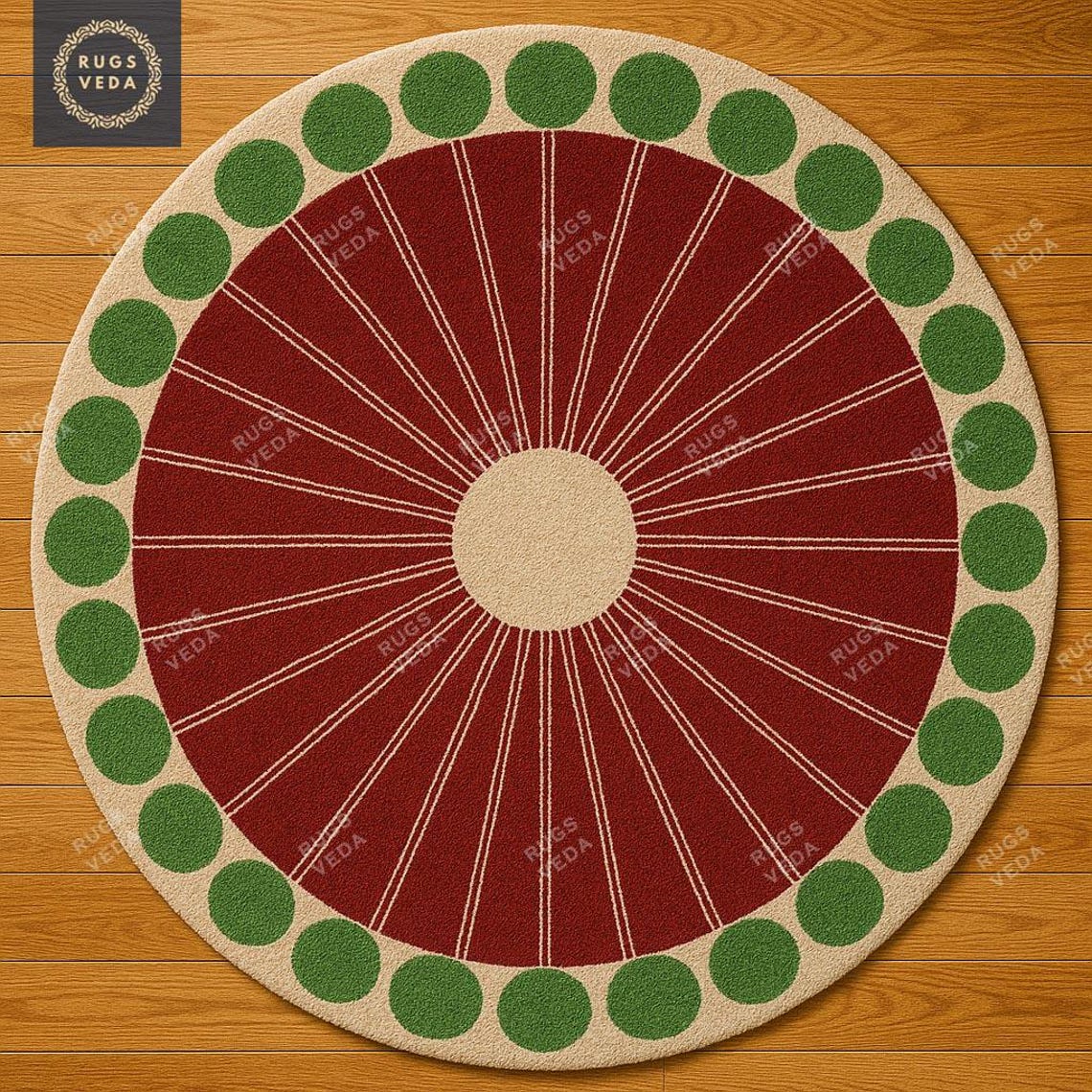 Hand-tufted Wool Area Rug: Vaserely Round Design - Etsy
