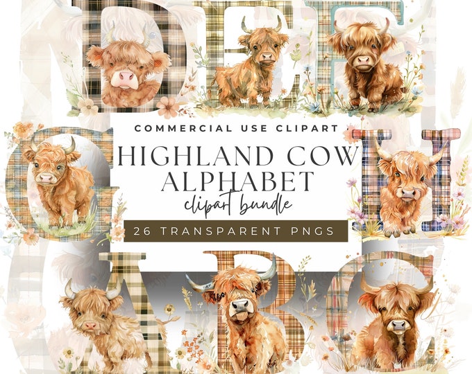 Highland Cow Alphabet Letter Png, Sunflower Highland Cow Png, Highland ...