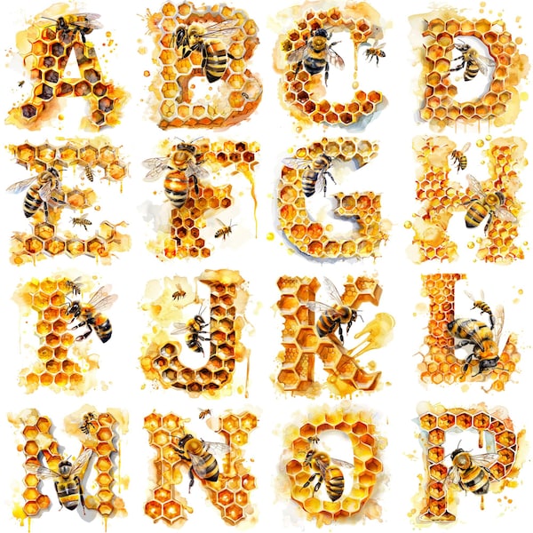 Honey Bee Alphabet - Etsy