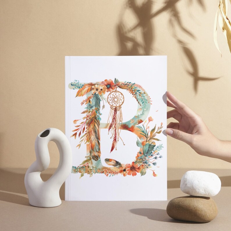 Watercolor Boho Alphabet Clipart: Floral Letter Pngs (digital Download ...