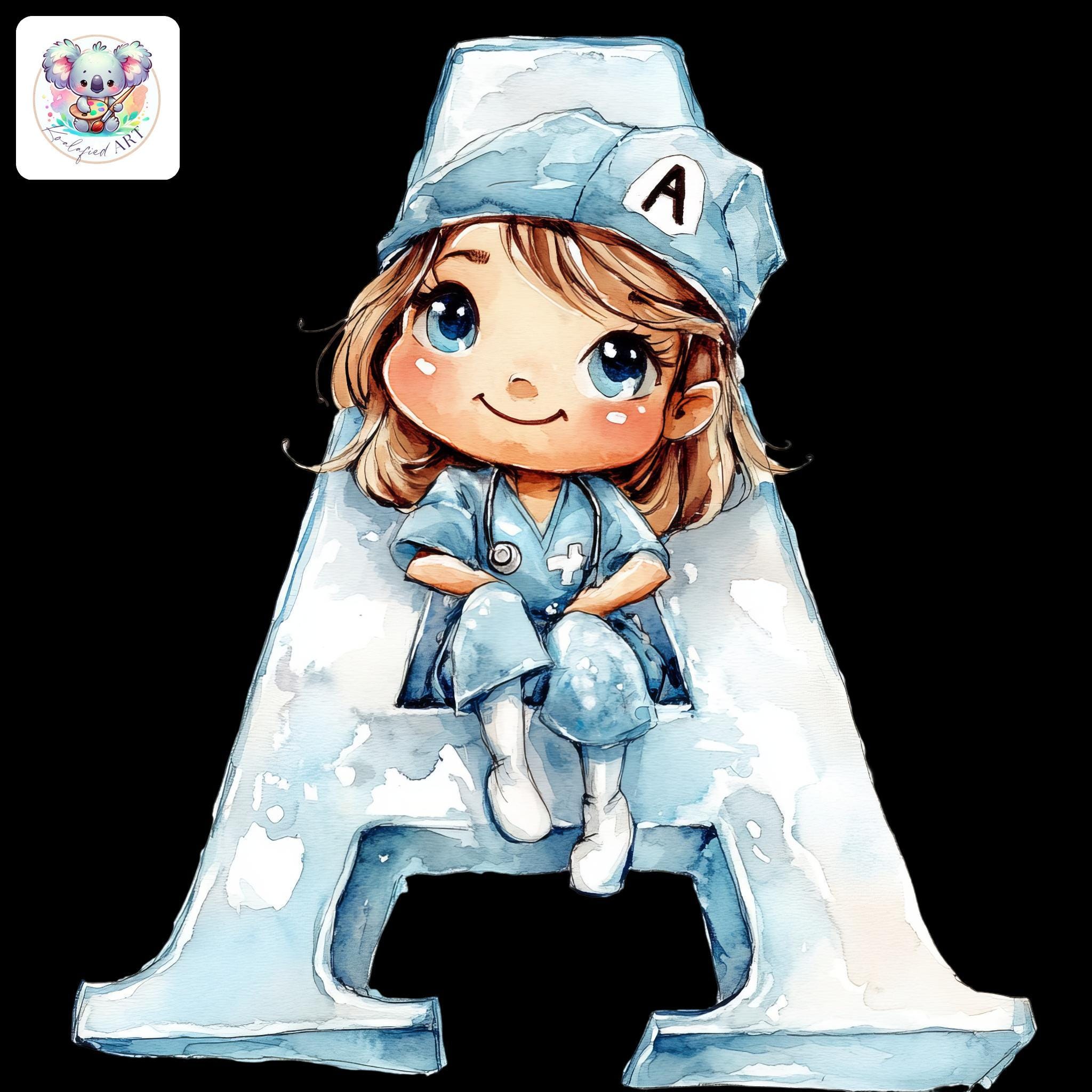 Chibi Nurse Alphabet Clipart, Medical Letters A-Z (26 Pngs) - Etsy Canada