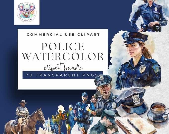 Watercolor Police Officer Clipart Vector Graphic Svg Png Jpg Eps Cop ...