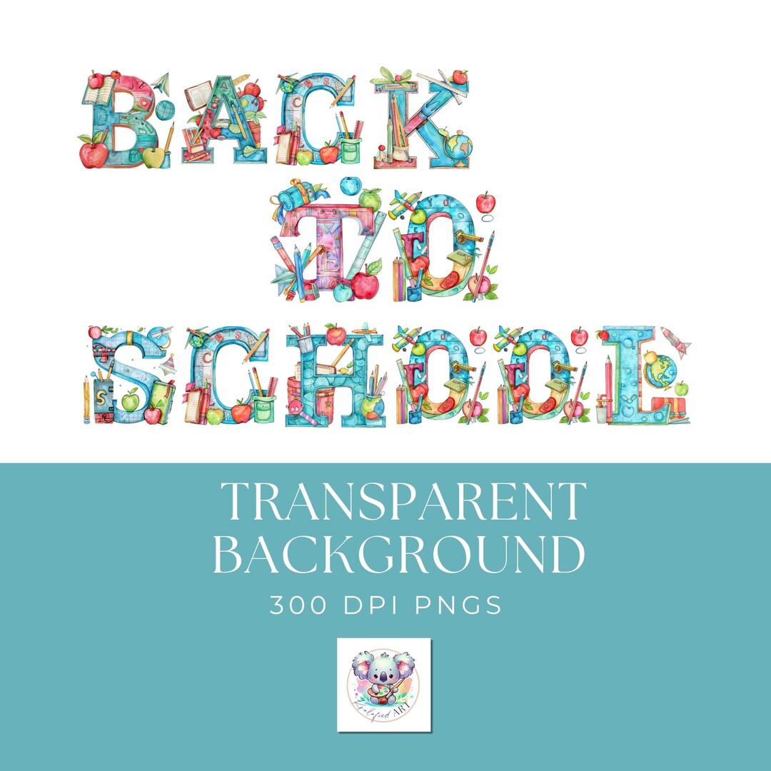 Alphabet Clipart: Back to School A-Z Graphics (300 DPI Pngs) - Etsy