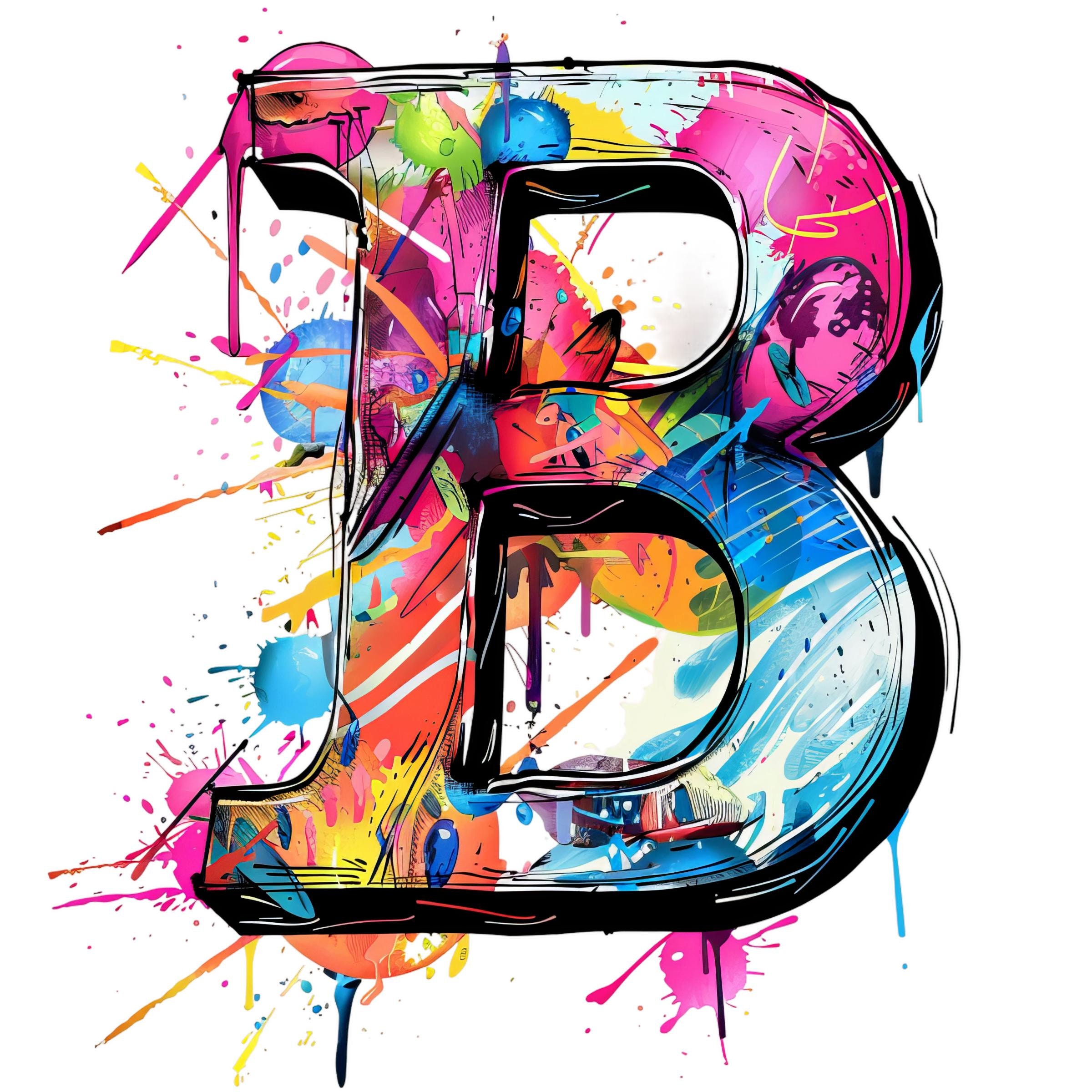 Colorful Graffiti Alphabet Letter Clipart PNG: 26 Detailed 300 DPI ...