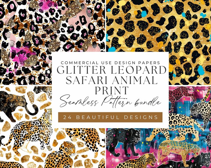 16 Seamless Glitter Animal Skin Prints Digital Papers 12" 300 Dpi ...