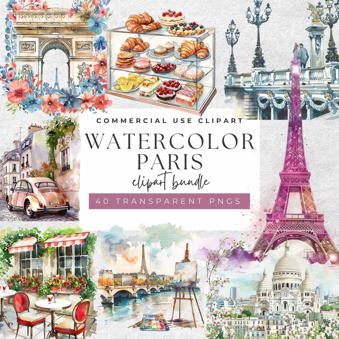 Paris PNG Clipart - Watercolor Cityscapes - 40 Pack Transparent Pngs ...
