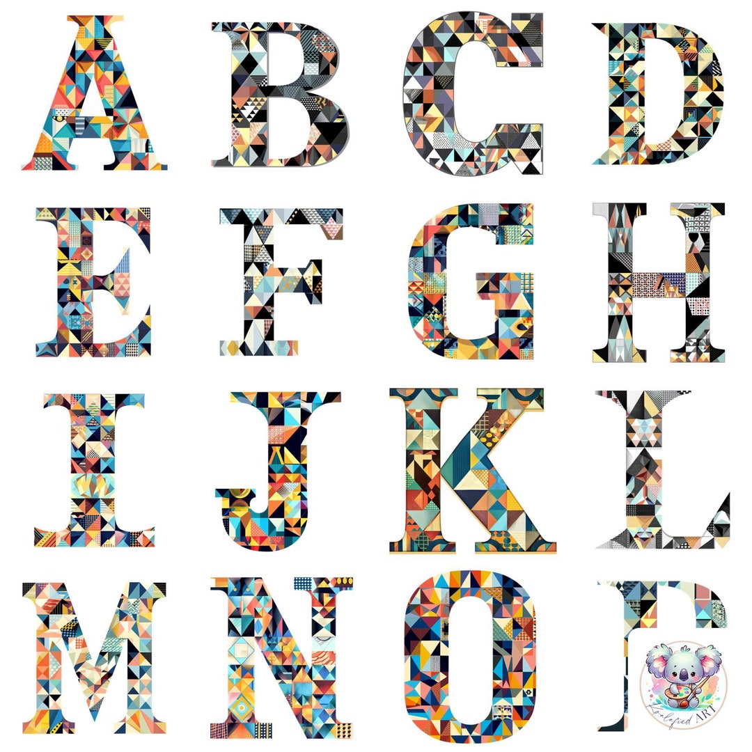 Imágenes prediseñadas PNG de letras del alfabeto geométrico moderno ...