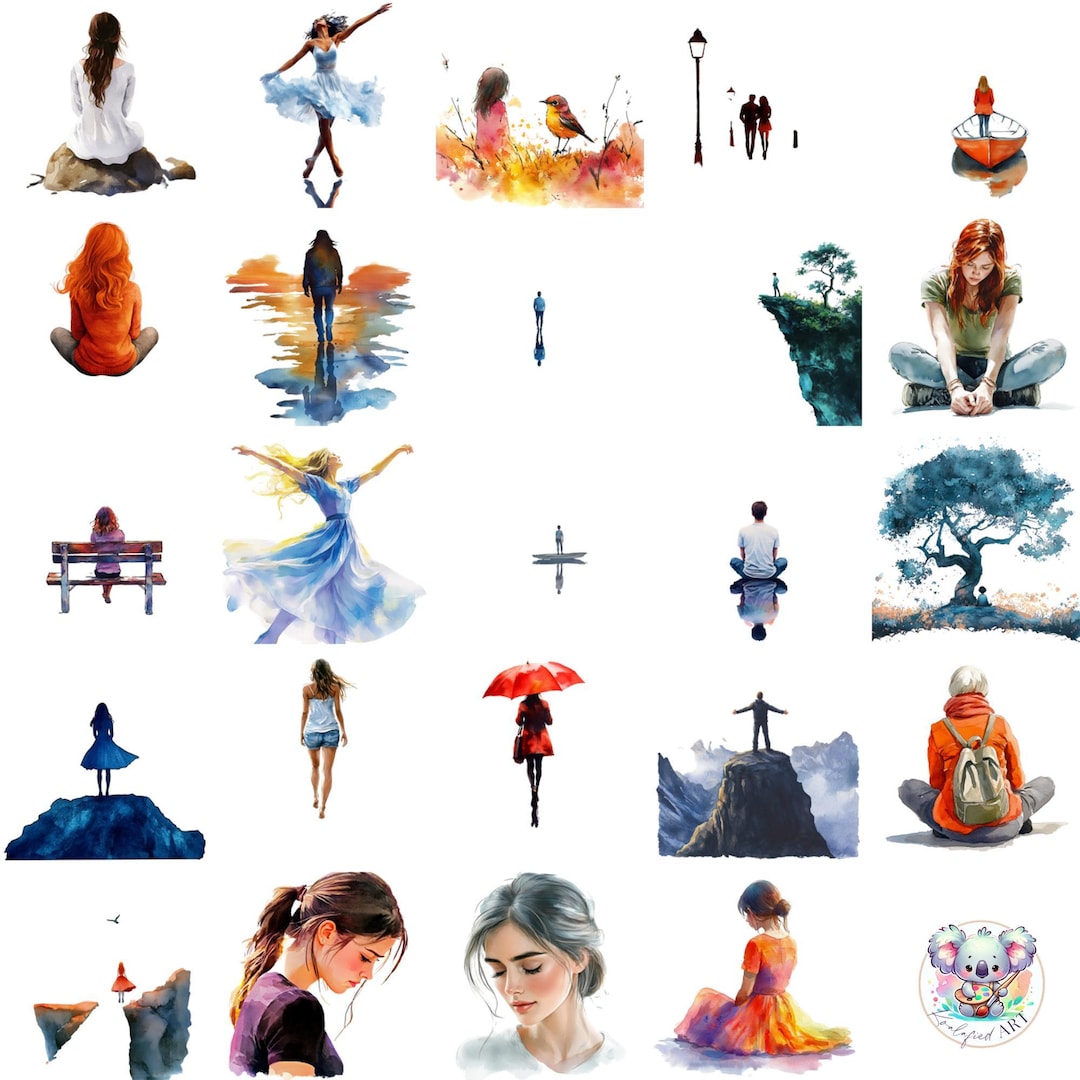 Watercolor Strength Clipart PNG, Transparent Nature Silhouettes With ...