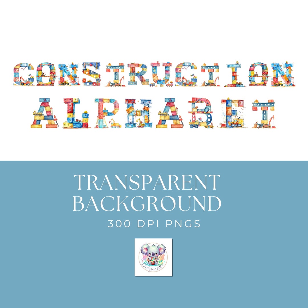 Construction Zone Alphabets - Construction Party Letter Clipart - Full ...