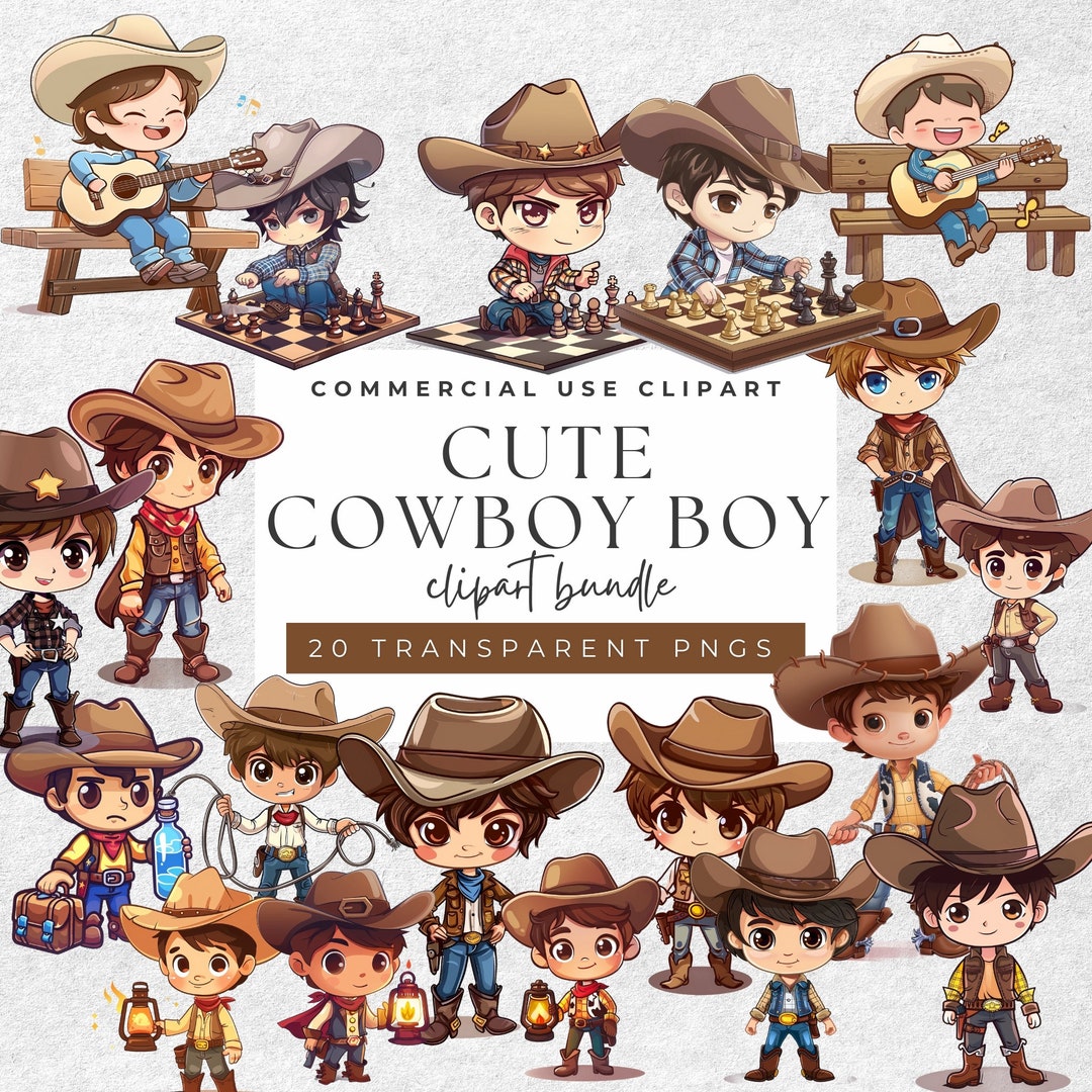 Wild West Cuties: 20 Adorable Cute Cowboy Clipart Pngs | High-quality ...