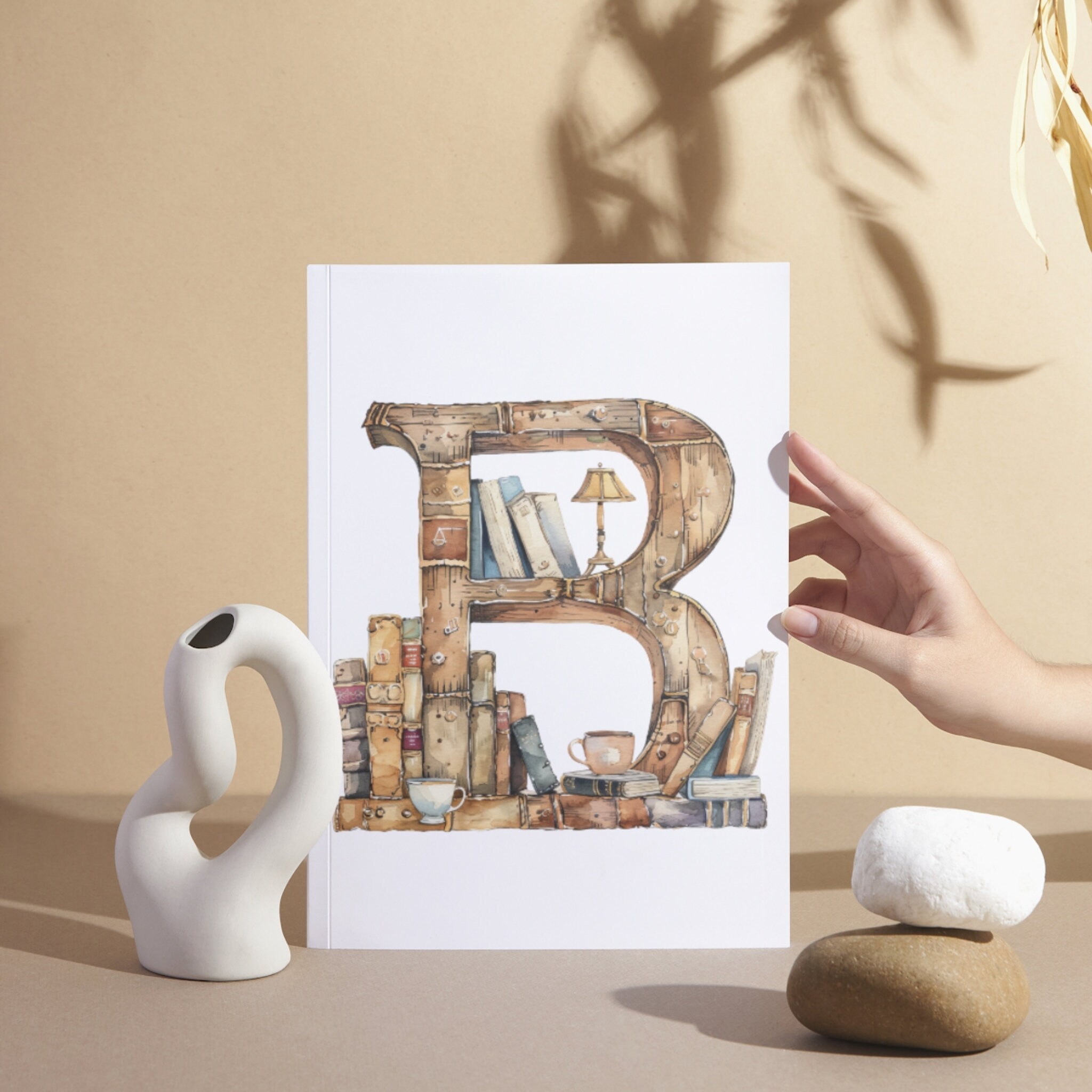 Antique Bookshelf Letters - Watercolor Vintage Alphabet Clipart ...