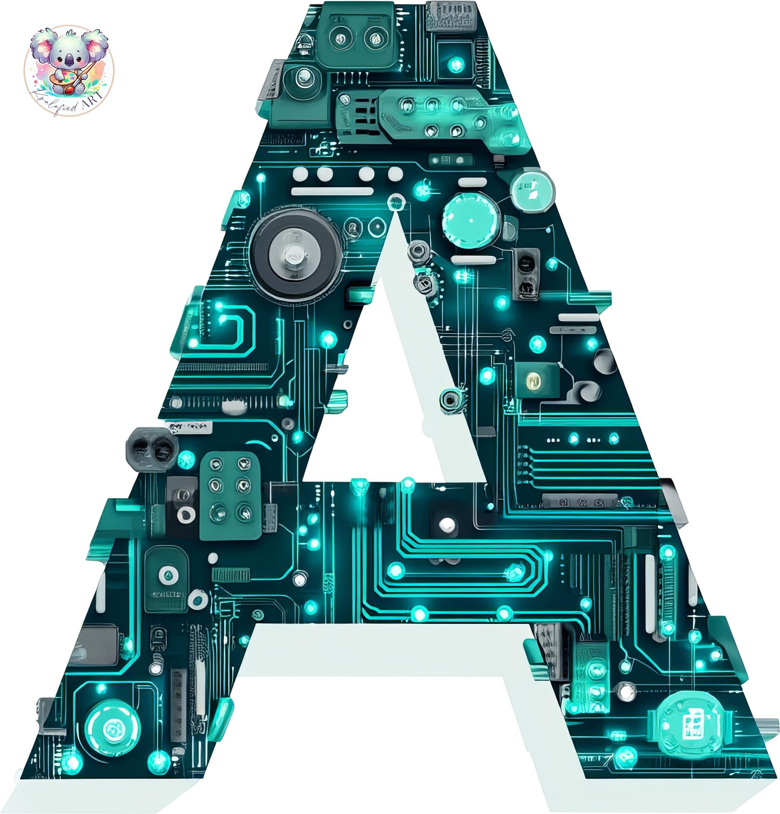 Tech Alphabet Clipart: Circuit Board Letters, STEM Decor (PNG) - Etsy