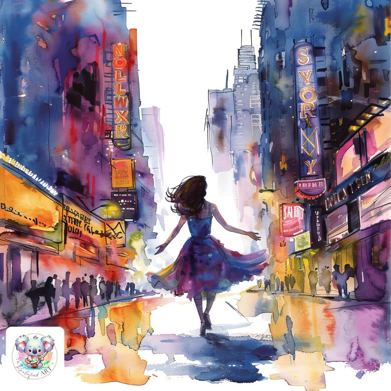 Watercolor Broadway Musical Scene Clipart Collection 24 High-resolution ...