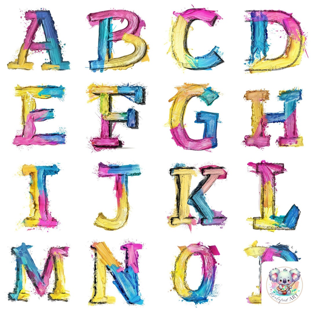 Imágenes prediseñadas PNG de letras del alfabeto con textura de tiza ...