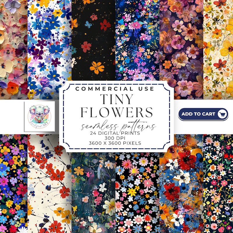 Flower Digital Paper - Etsy