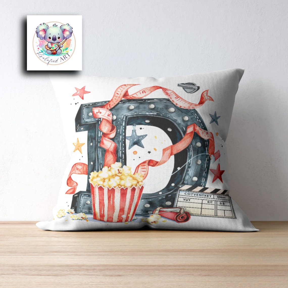 Cinematic Watercolor Movie Night Letter Alphabet Clipart 26 Transparent ...