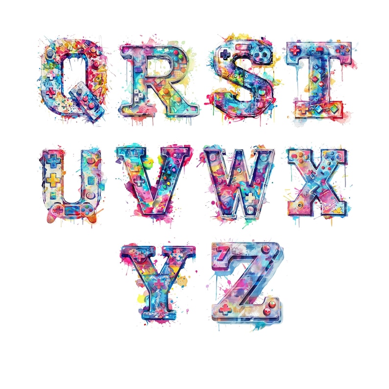 Video Game Alphabet Clipart: Arcade Letters PNG (300 DPI) - Etsy Australia