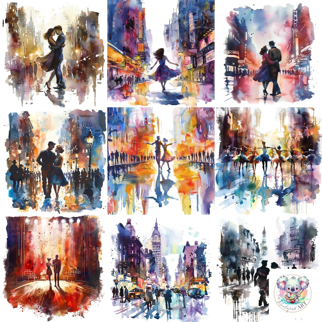 Watercolor Broadway Musical Scene Clipart Collection - 24 High ...
