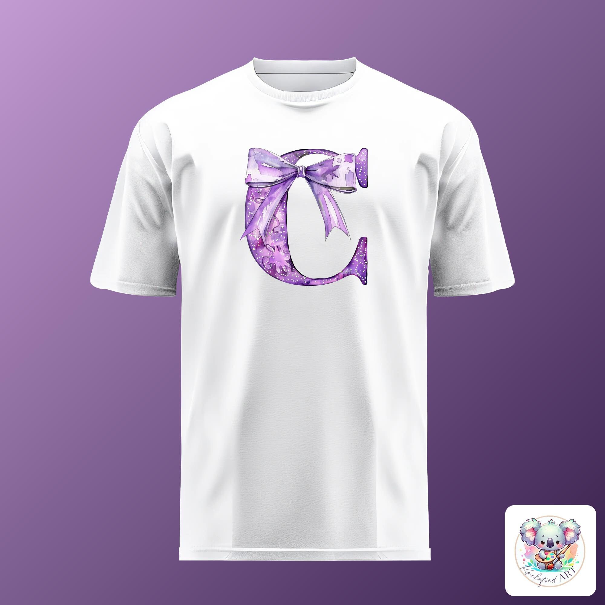 Purple Bow Watercolor Alphabet Clipart (digital Download) - Etsy