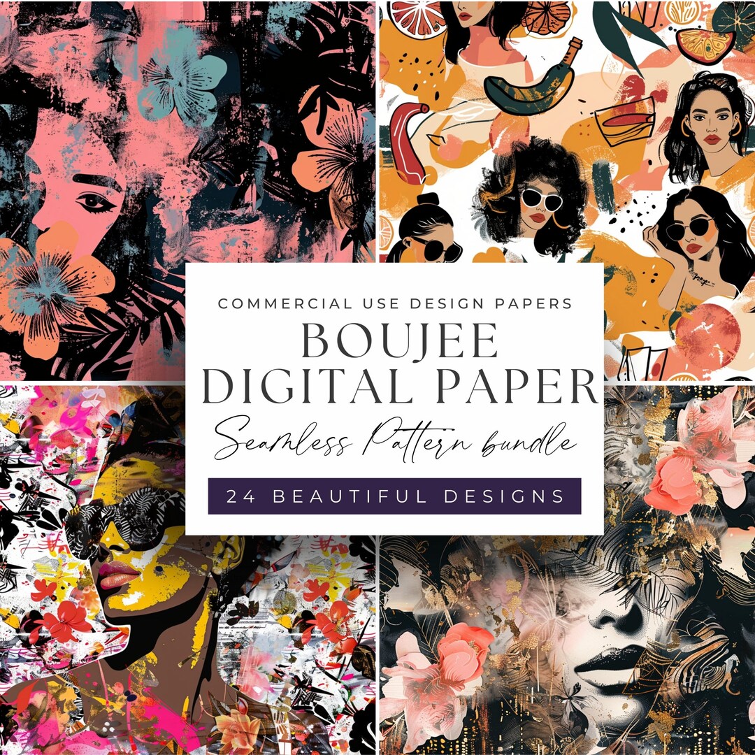 Chic Boujee Seamless Pattern Digital Paper: 24 Exclusive Designs, 300 ...