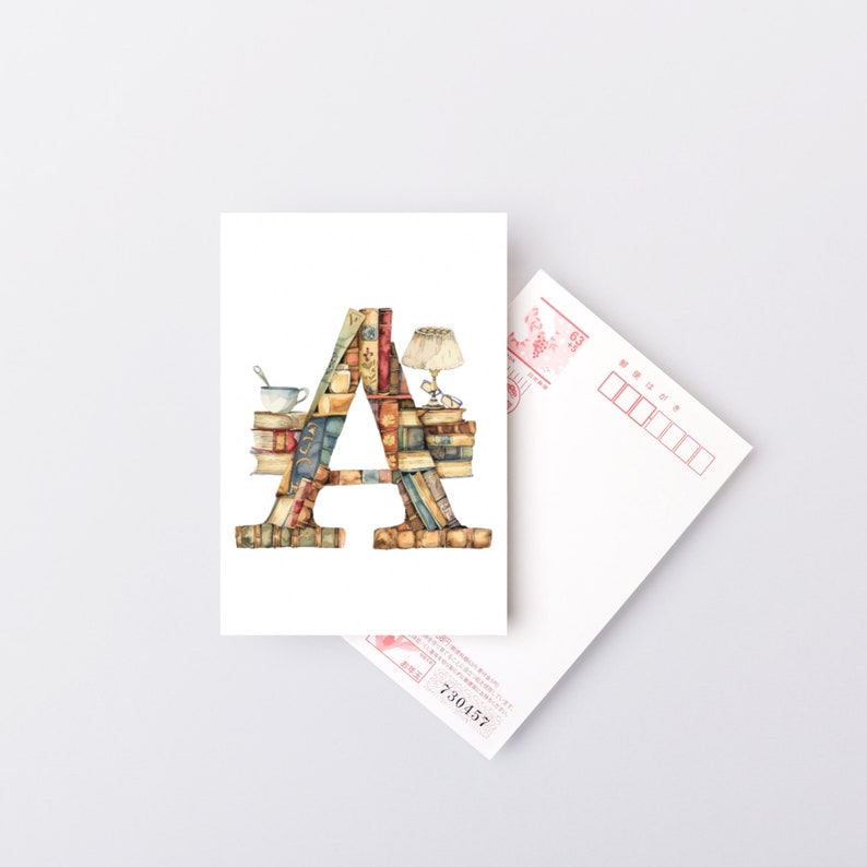 Antique Bookshelf Letters - Watercolor Vintage Alphabet Clipart ...
