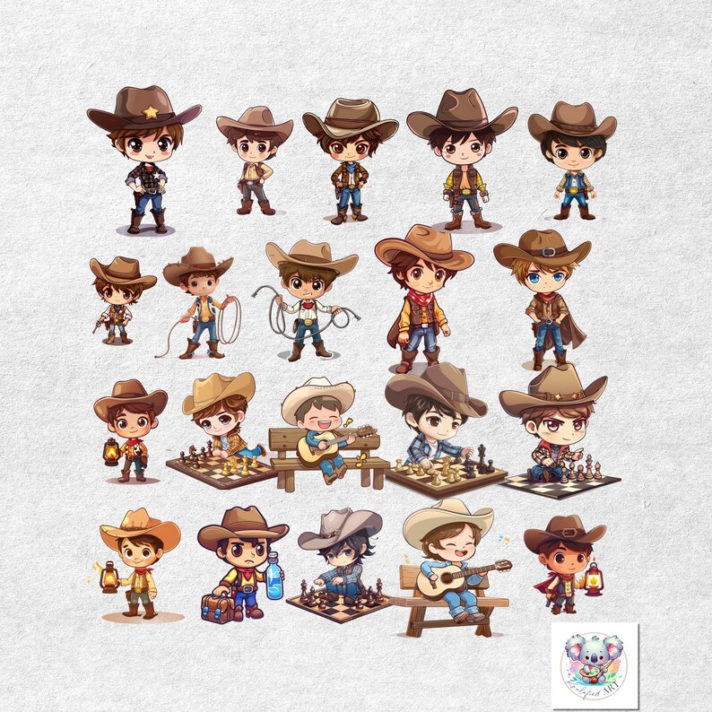 Cute Cowboy Clipart Collection 20 Unique Little Rancher Charm ...