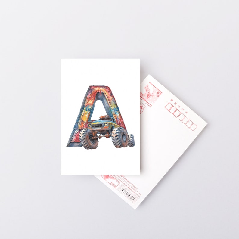 Monster Wheels ABC Watercolor Monster Truck Alphabet Clipart 26 High ...