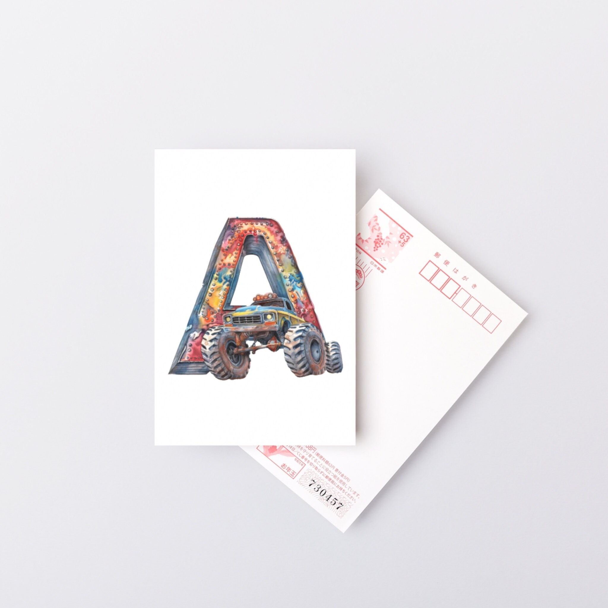 Monster Wheels ABC - Watercolor Monster Truck Alphabet Clipart - 26 ...