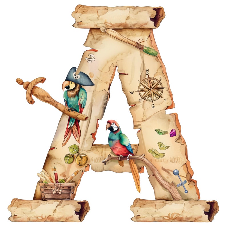 Pirate Alphabet Clipart: 26 High-resolution Pngs (300 DPI) - Etsy