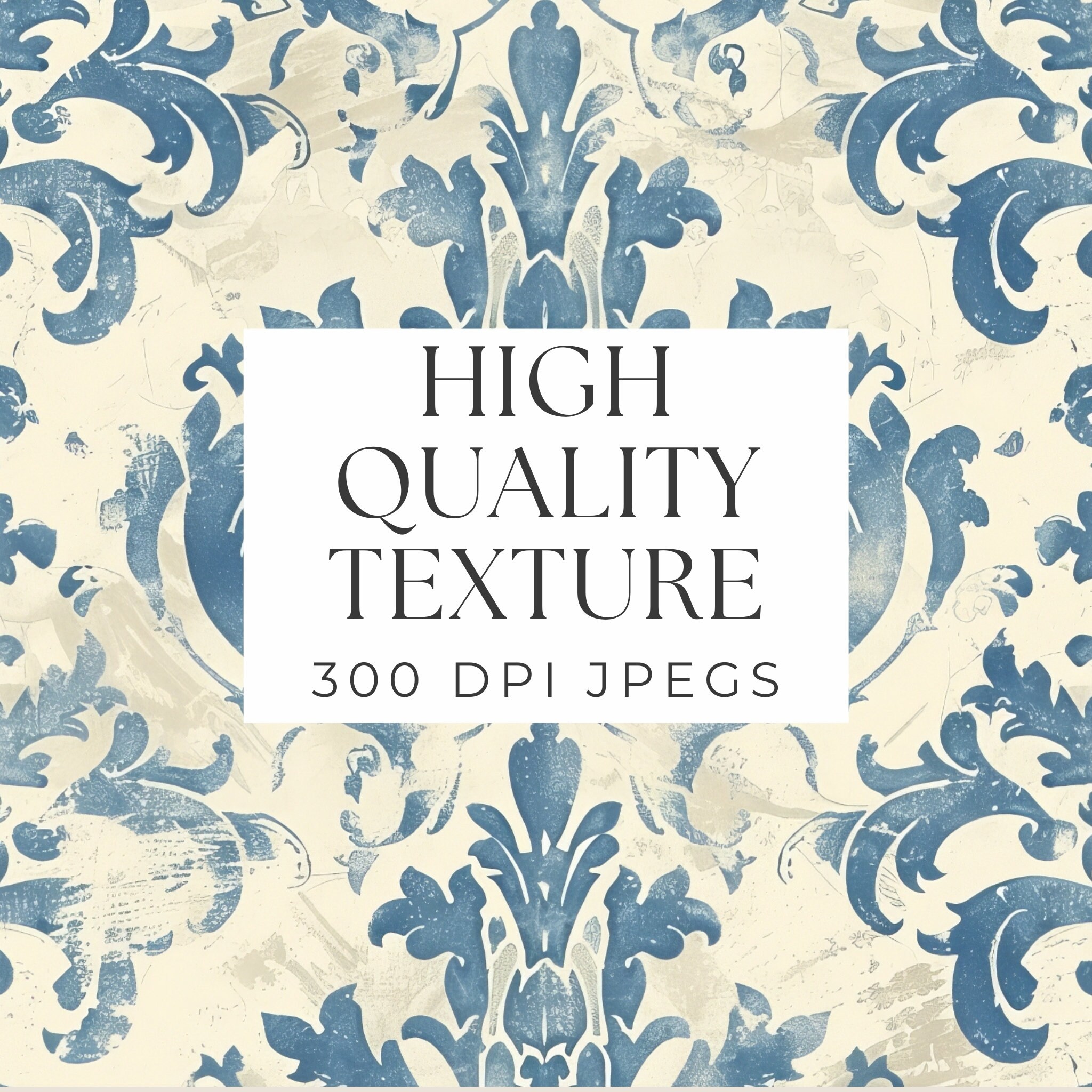 Blue Damask Vintage Digital Paper: 36 Seamless Prints (12x12 Inches) - Etsy