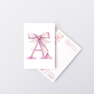 Watercolor Pink Bow Alphabet Clipart: Coquette Letter PNG Bundle ...