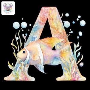 Under the Sea Alphabet Clipart: Ocean-themed Letters (digital Download ...