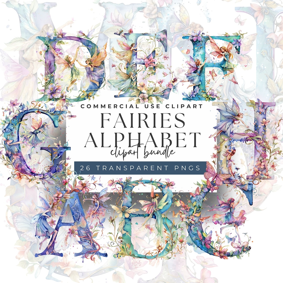 Fairy Garden Alphabets - Fairies Letters Clipart - Complete Set of ...