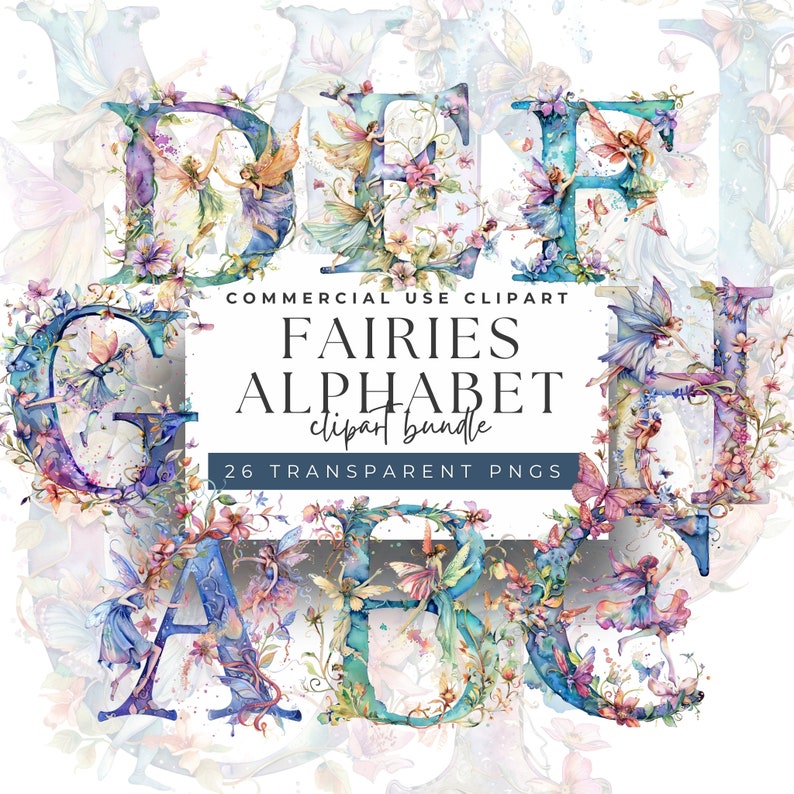 Fairy Garden Alphabets - Fairies Letters Clipart - Complete Set of ...
