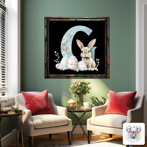 Watercolor Easter Bunny Alphabet Clipart: Pastel Floral Letters (PNG ...