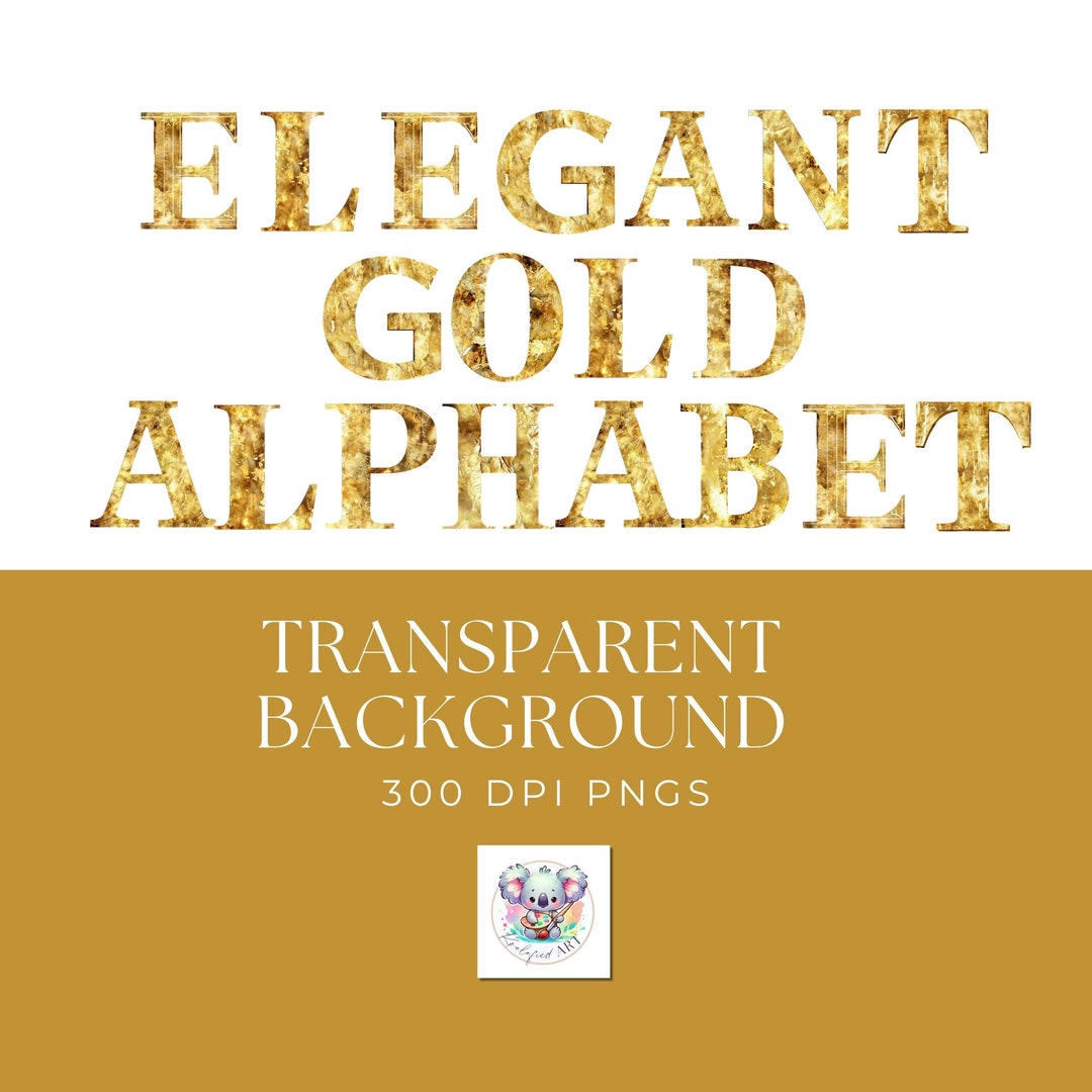 Gold Foil Alphabet Clipart: Luxe Letter PNG Set (300 DPI) - Etsy