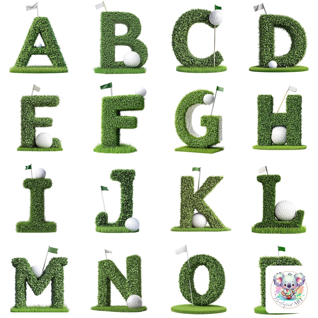 Golf Alphabet Clipart | 26 Letters A-Z | Golf-themed Digital Letters ...