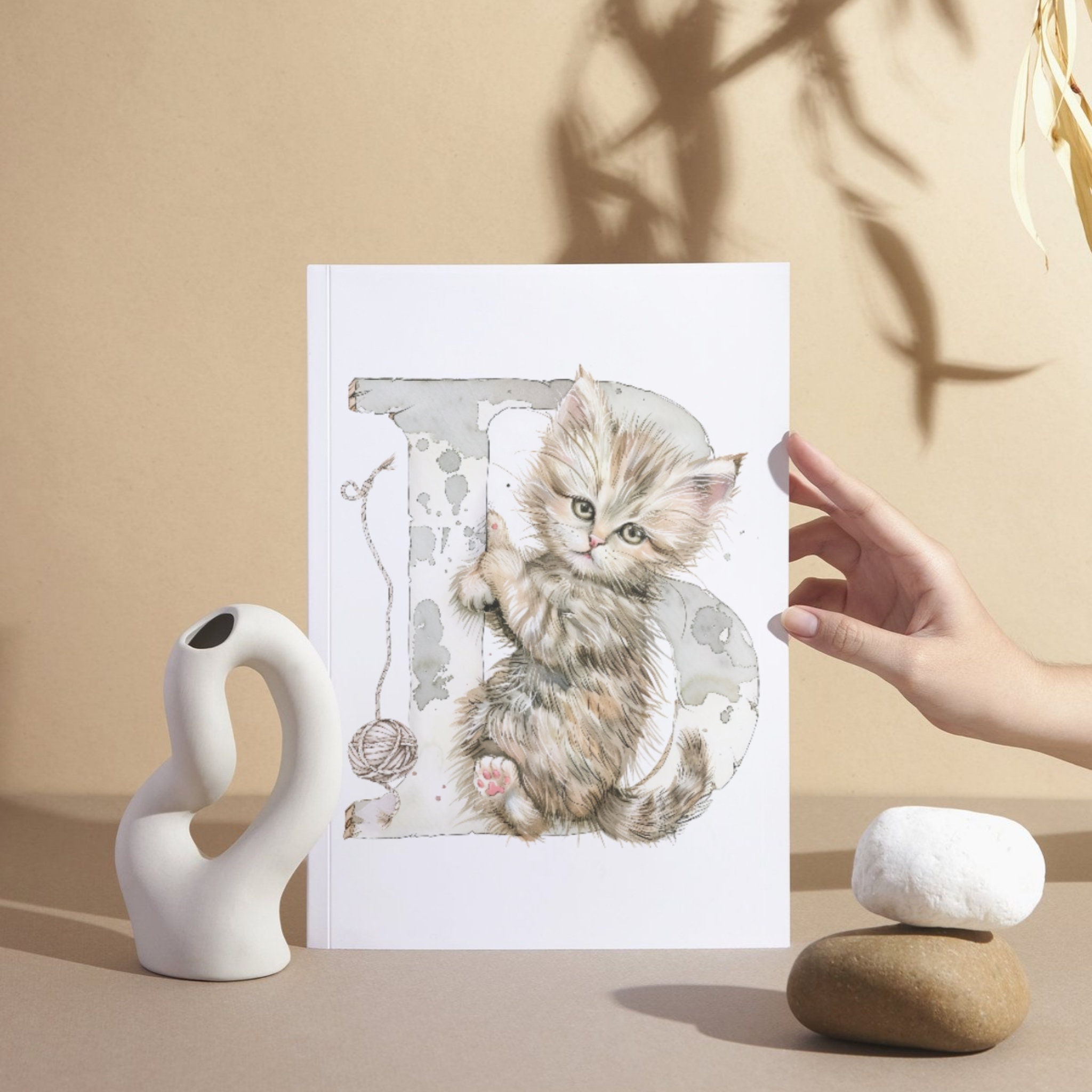 Playful Watercolor Cute Kittens Letter Alphabet Clipart 26 Unique Cat ...