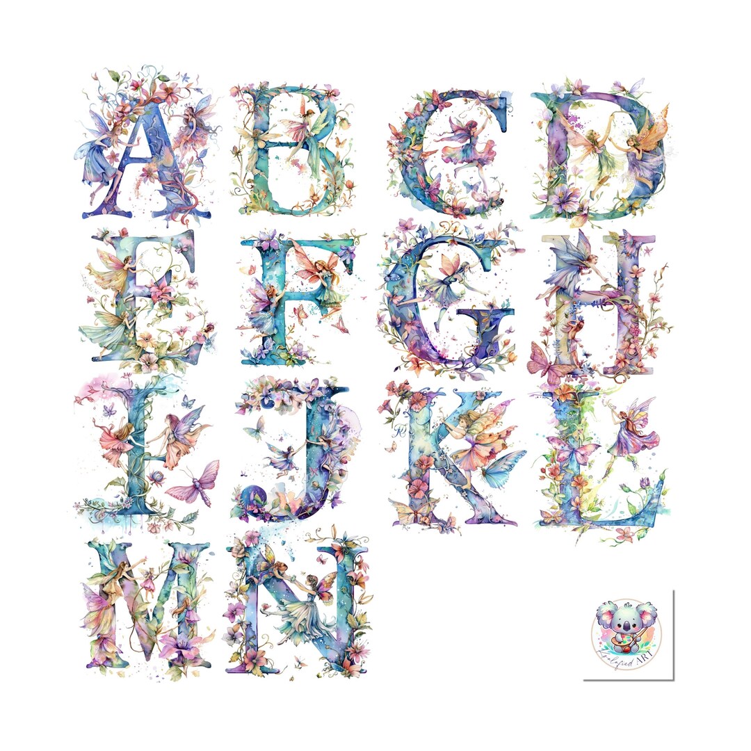 Mystical Letters Set - Fairies Alphabet Clipart - 26 Enchanting Pngs ...