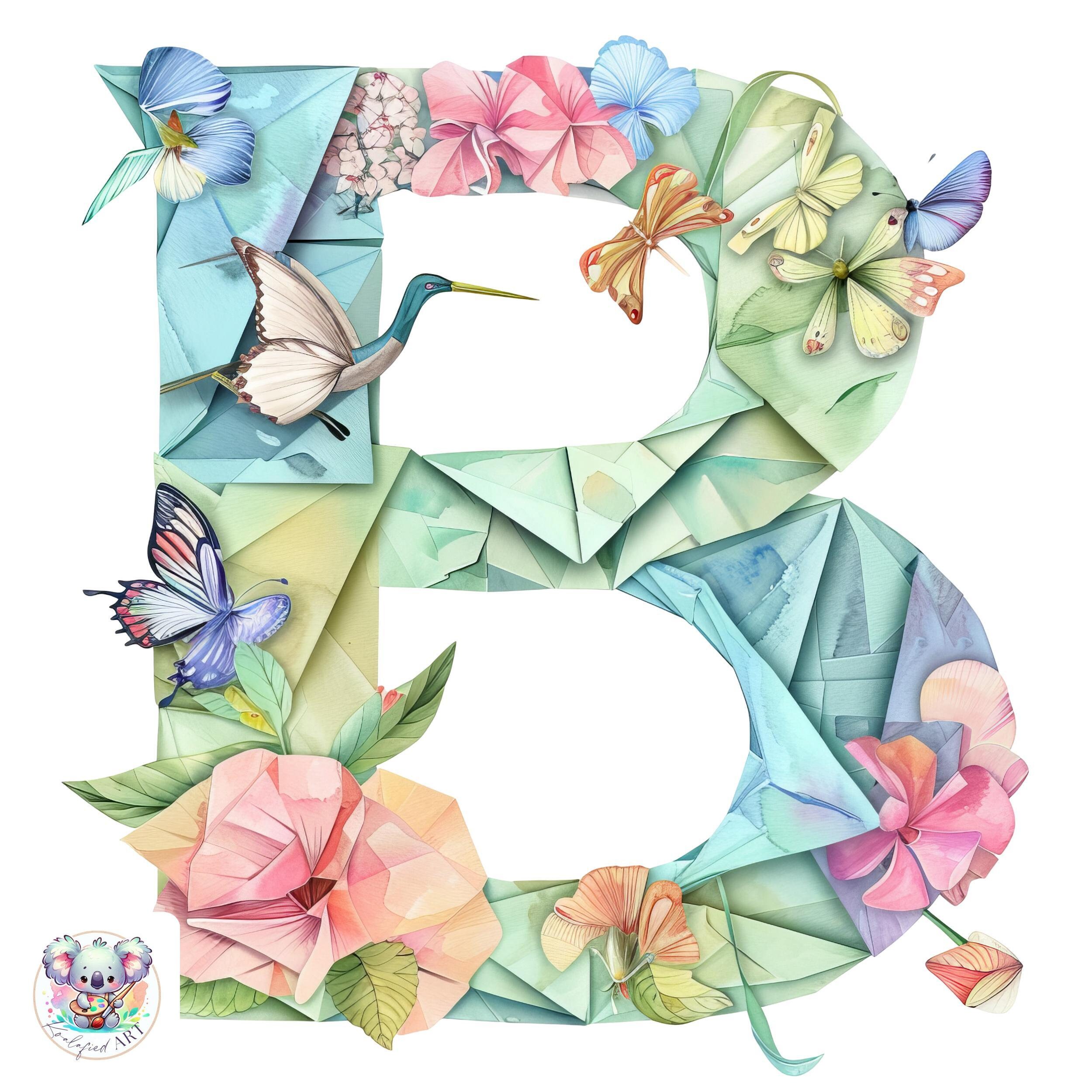 26 Origami Alphabet Letters Clipart Pngs High-resolution 300 DPI Images ...