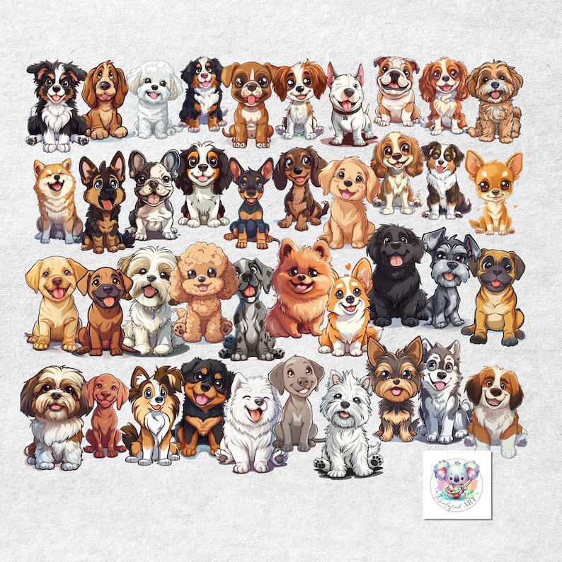 Chibi Dog Clipart – 40 Transparent Pngs - Etsy