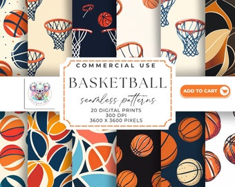 Basketball Seamless Pattern for Fabric Pattern for Basketball Seamless ...