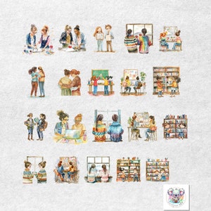 Teaching Together - Best Friend Clipart Teacher PNG Set, 20 Pngs ...