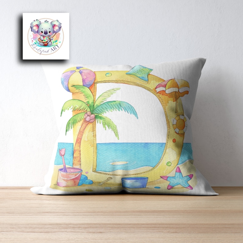 Coastal Characters Watercolor Beach Alphabet Clipart 26 Seaside Letter ...