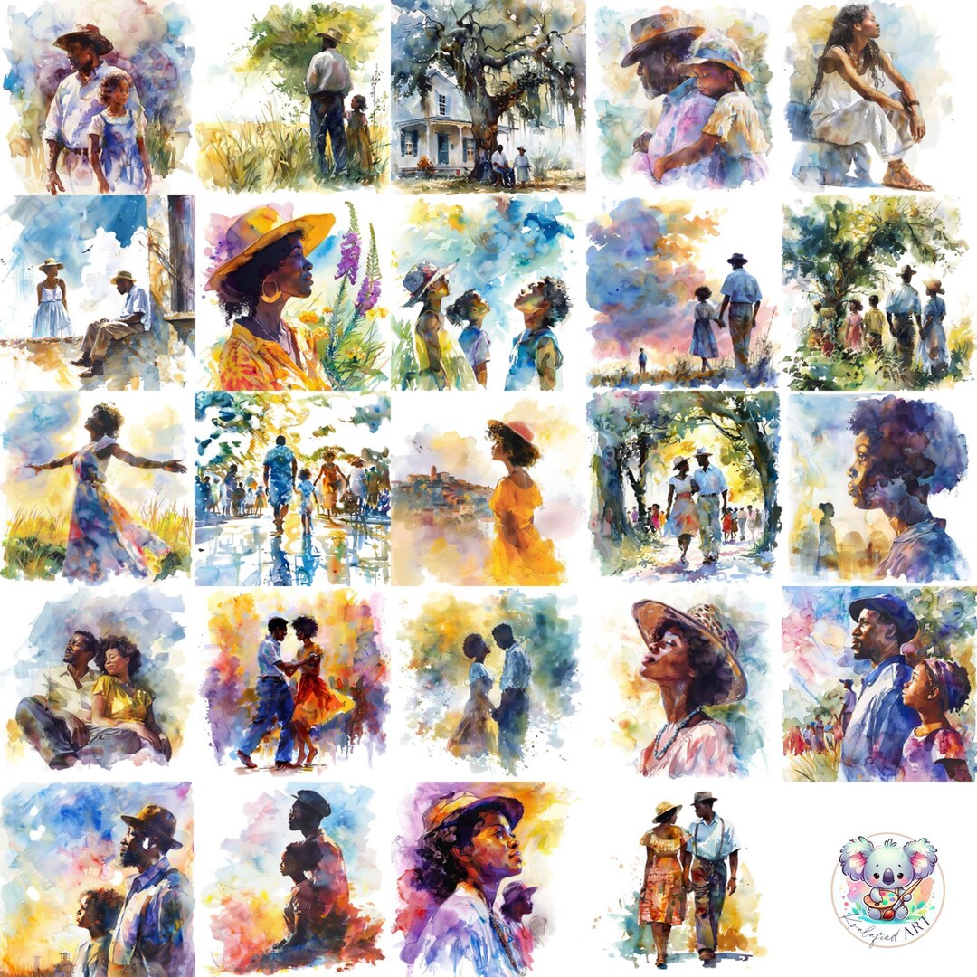 Juneteenth Clipart Collection: 24 High-resolution 300 DPI Watercolor ...