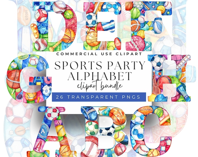 Sports Alphabet, Font With Sports Letters Clipart Clip Art, Uppercase ...