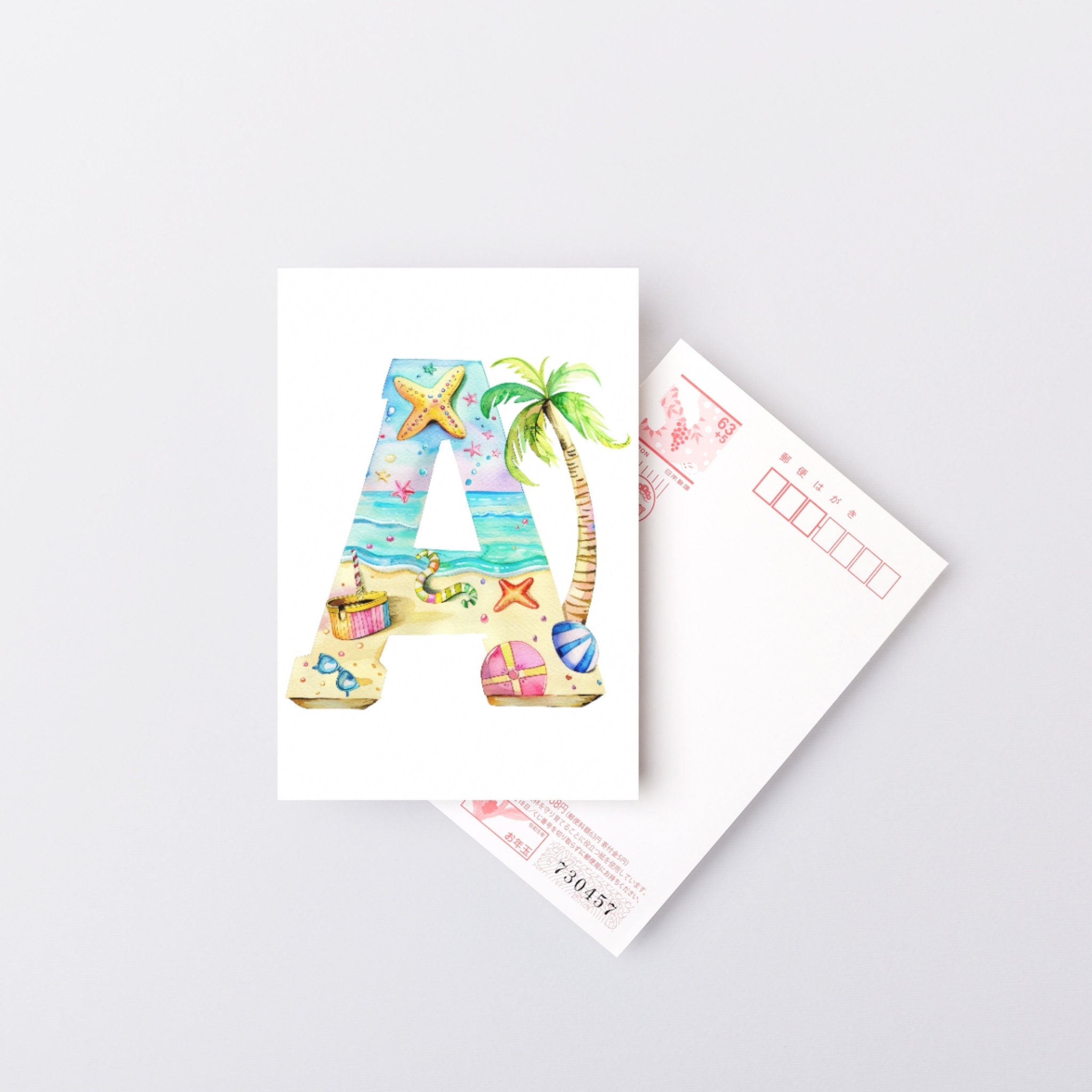 Coastal Characters Watercolor Beach Alphabet Clipart 26 Seaside Letter ...